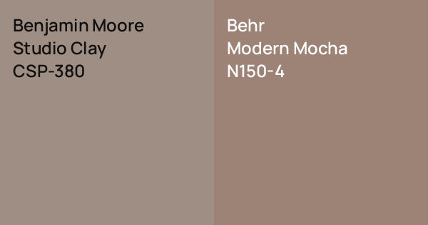 Benjamin Moore Studio Clay vs. Behr Modern Mocha comparison