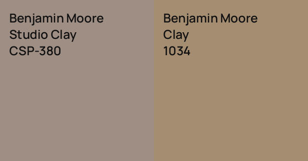 Benjamin Moore Studio Clay vs. Benjamin Moore Clay comparison