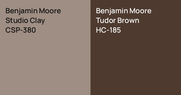 Benjamin Moore Studio Clay vs. Benjamin Moore Tudor Brown comparison