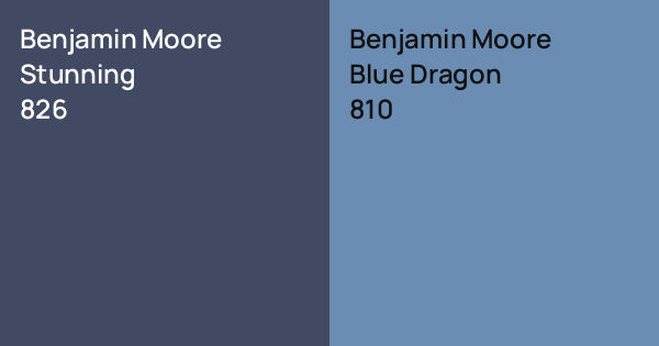 Benjamin Moore Stunning vs. Benjamin Moore Blue Dragon comparison