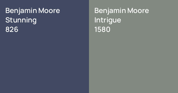 Benjamin Moore Stunning vs. Benjamin Moore Intrigue comparison