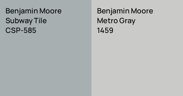 Benjamin Moore Subway Tile vs. Benjamin Moore Metro Gray comparison