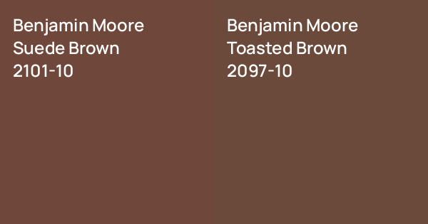 Benjamin Moore Suede Brown vs. Benjamin Moore Toasted Brown comparison