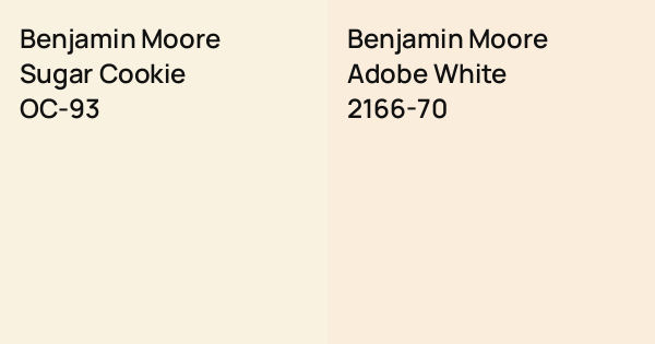 Benjamin Moore Sugar Cookie vs. Benjamin Moore Adobe White comparison