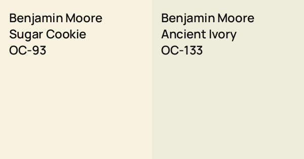 Benjamin Moore Sugar Cookie vs. Benjamin Moore Ancient Ivory comparison