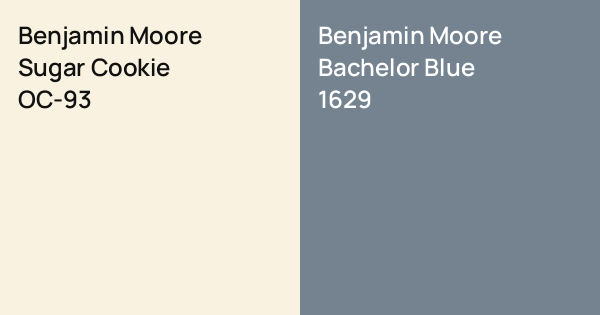Benjamin Moore Sugar Cookie vs. Benjamin Moore Bachelor Blue comparison