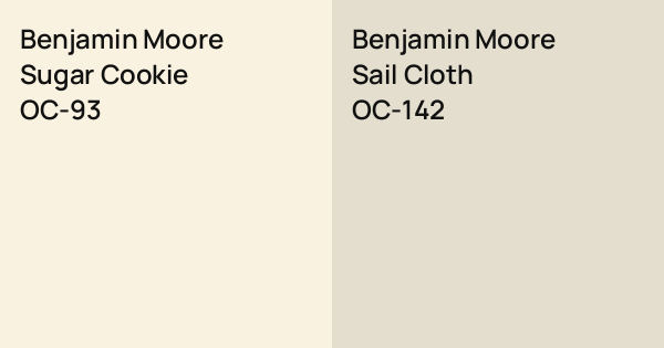 Benjamin Moore Sugar Cookie vs. Benjamin Moore Sail Cloth comparison