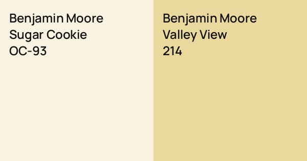 Benjamin Moore Sugar Cookie vs. Benjamin Moore Valley View comparison