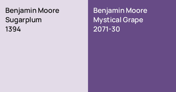 Benjamin Moore Sugarplum vs. Benjamin Moore Mystical Grape comparison