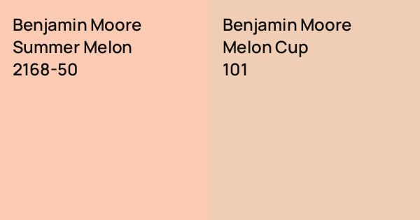 Benjamin Moore Summer Melon vs. Benjamin Moore Melon Cup comparison