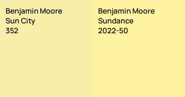 Benjamin Moore Sun City vs. Benjamin Moore Sundance comparison