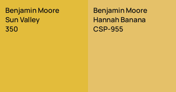 Benjamin Moore Sun Valley vs. Benjamin Moore Hannah Banana comparison