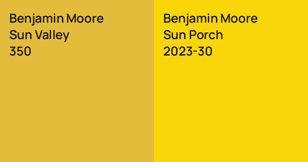 Benjamin Moore Sun Valley vs. Benjamin Moore Sun Porch comparison
