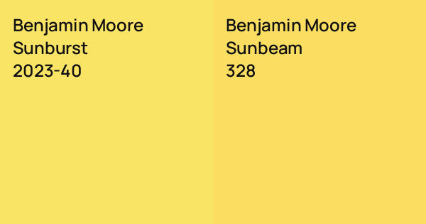 Benjamin Moore Sunburst vs. Benjamin Moore Sunbeam comparison