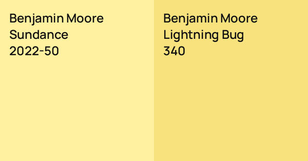 Benjamin Moore Sundance vs. Benjamin Moore Lightning Bug comparison