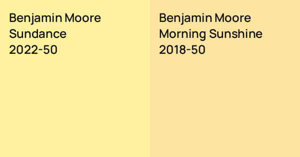 Benjamin Moore Sundance vs. Benjamin Moore Morning Sunshine comparison
