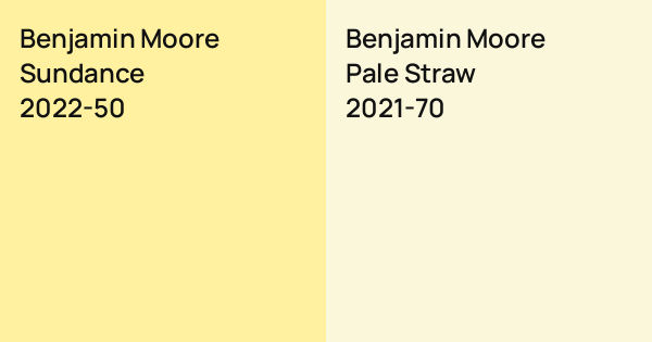 Benjamin Moore Sundance vs. Benjamin Moore Pale Straw comparison