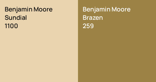 Benjamin Moore Sundial vs. Benjamin Moore Brazen comparison