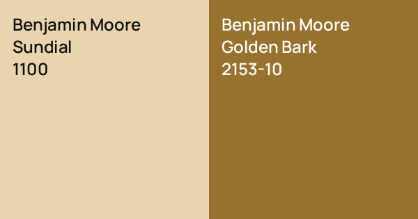 Benjamin Moore Sundial vs. Benjamin Moore Golden Bark comparison