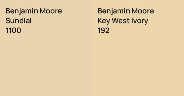 Benjamin Moore Sundial vs. Benjamin Moore Key West Ivory comparison