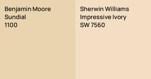 Benjamin Moore Sundial vs. Sherwin Williams Impressive Ivory comparison