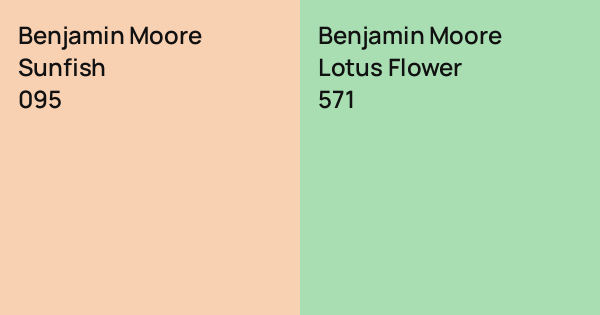 Benjamin Moore Sunfish vs. Benjamin Moore Lotus Flower comparison
