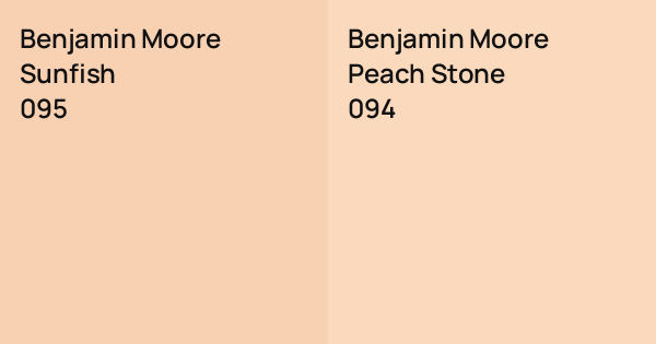 Benjamin Moore Sunfish vs. Benjamin Moore Peach Stone comparison