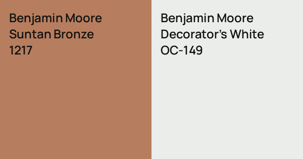 Benjamin Moore Suntan Bronze vs. Benjamin Moore Decorator's White ...