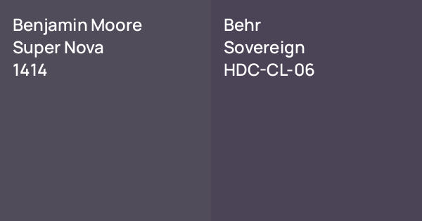 Benjamin Moore Super Nova vs. Behr Sovereign comparison