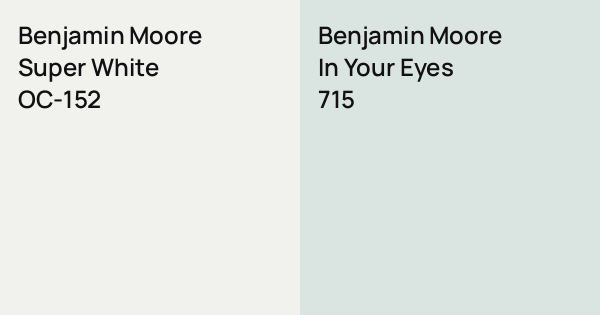 Benjamin Moore Super White vs. Benjamin Moore In Your Eyes comparison
