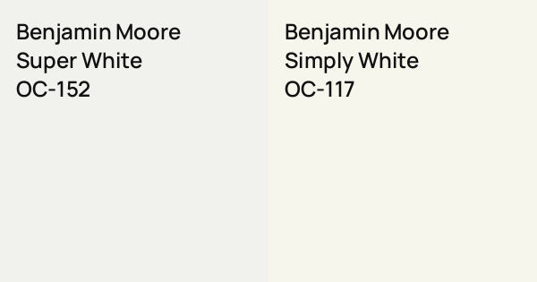 Benjamin Moore Super White vs. Benjamin Moore Simply White comparison