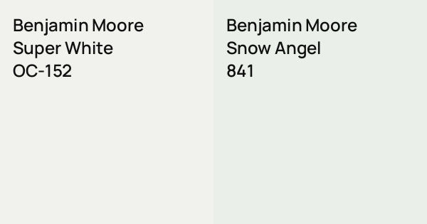 Benjamin Moore Super White vs. Benjamin Moore Snow Angel comparison