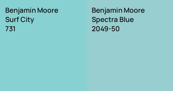 Benjamin Moore Surf City vs. Benjamin Moore Spectra Blue comparison