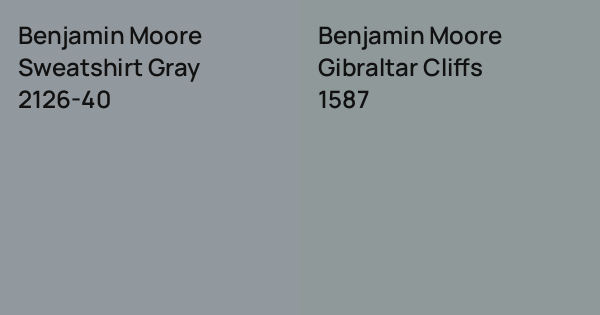 Benjamin Moore Sweatshirt Gray vs. Benjamin Moore Gibraltar Cliffs ...