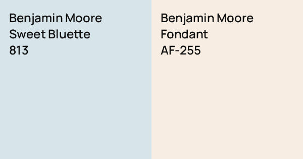 Benjamin Moore Sweet Bluette vs. Benjamin Moore Fondant comparison