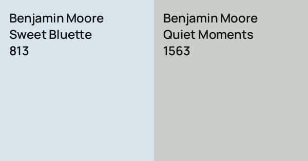 Benjamin Moore Sweet Bluette vs. Benjamin Moore Quiet Moments comparison