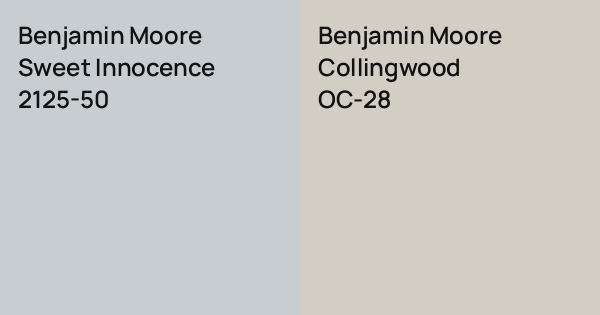 Benjamin Moore Sweet Innocence vs. Benjamin Moore Collingwood comparison