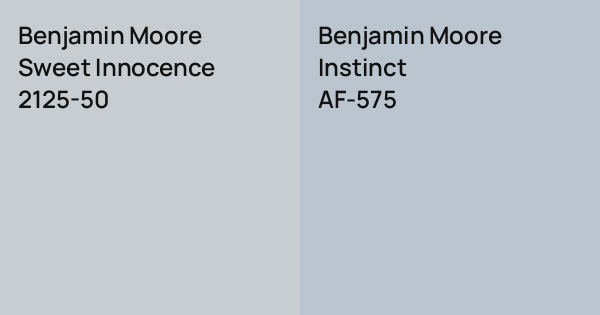 Benjamin Moore Sweet Innocence vs. Benjamin Moore Instinct comparison