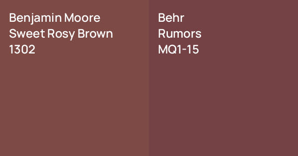 Benjamin Moore Sweet Rosy Brown vs. Behr Rumors comparison
