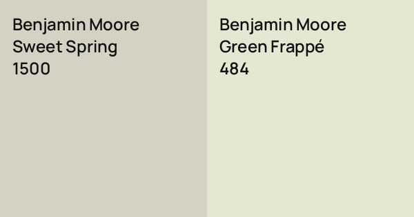 Benjamin Moore Sweet Spring vs. Benjamin Moore Green Frappé comparison