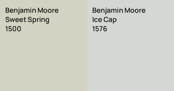 Benjamin Moore Sweet Spring vs. Benjamin Moore Ice Cap comparison