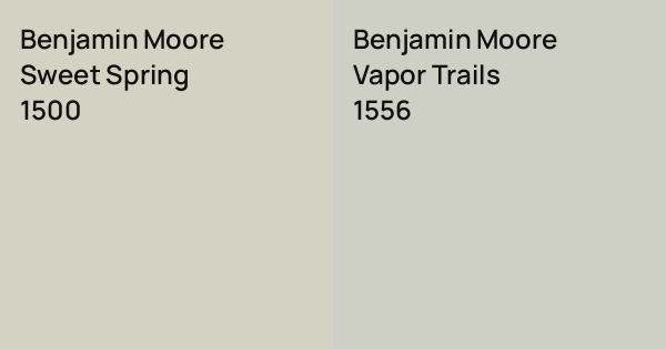 Benjamin Moore Sweet Spring vs. Benjamin Moore Vapor Trails comparison