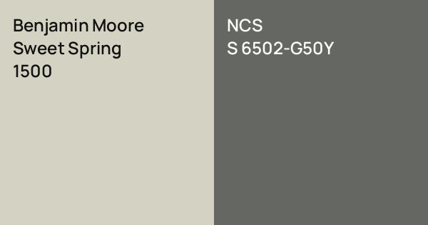 Benjamin Moore Sweet Spring vs. NCS S 6502-G50Y comparison
