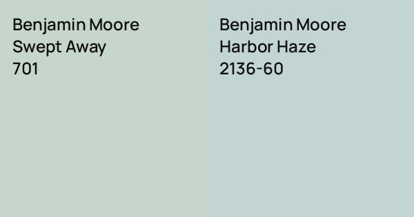 Benjamin Moore Swept Away vs. Benjamin Moore Harbor Haze comparison