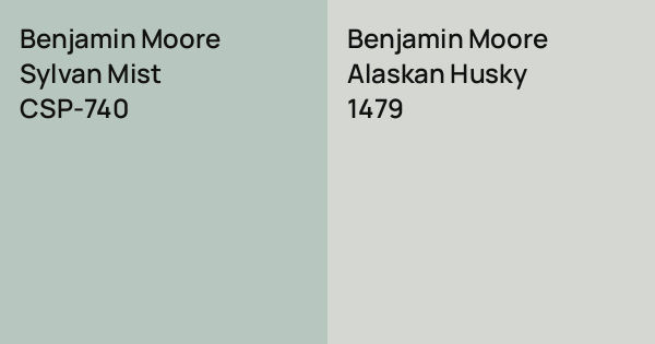 Benjamin Moore Sylvan Mist vs. Benjamin Moore Alaskan Husky comparison