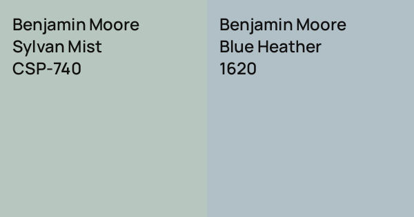 Benjamin Moore Sylvan Mist vs. Benjamin Moore Blue Heather comparison