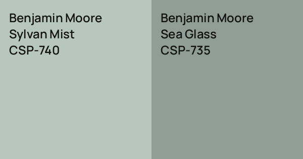 Benjamin Moore Sylvan Mist vs. Benjamin Moore Sea Glass comparison