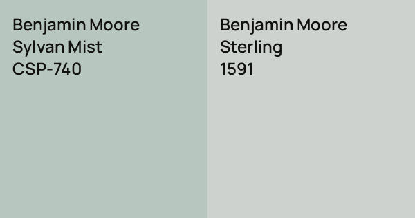 Benjamin Moore Sylvan Mist vs. Benjamin Moore Sterling comparison