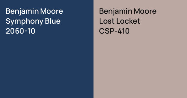 Benjamin Moore Symphony Blue vs. Benjamin Moore Lost Locket comparison