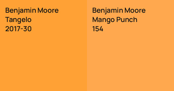 Benjamin Moore Tangelo vs. Benjamin Moore Mango Punch comparison